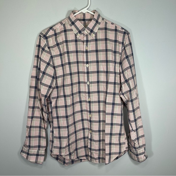 J. Crew Factory | Shirts | J Crew Factory Plaid Tailored Button Down Shirt Mens S Blue Red ...